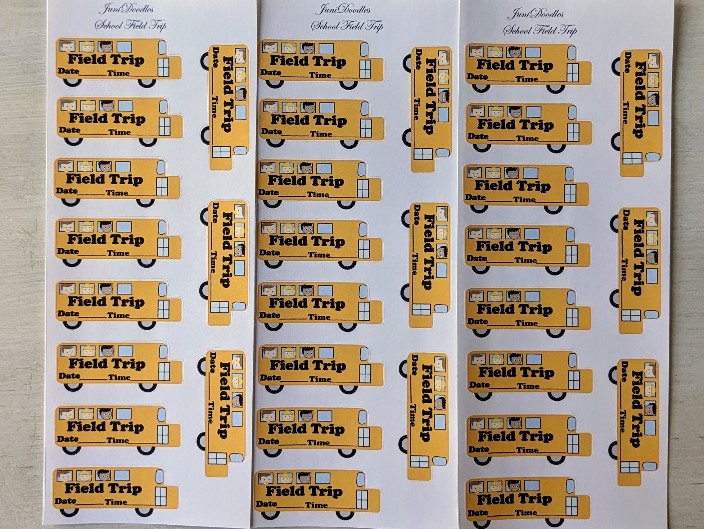 33 School/camp Field Trip Stickers for Student's Agenda to Take Home - Etsy