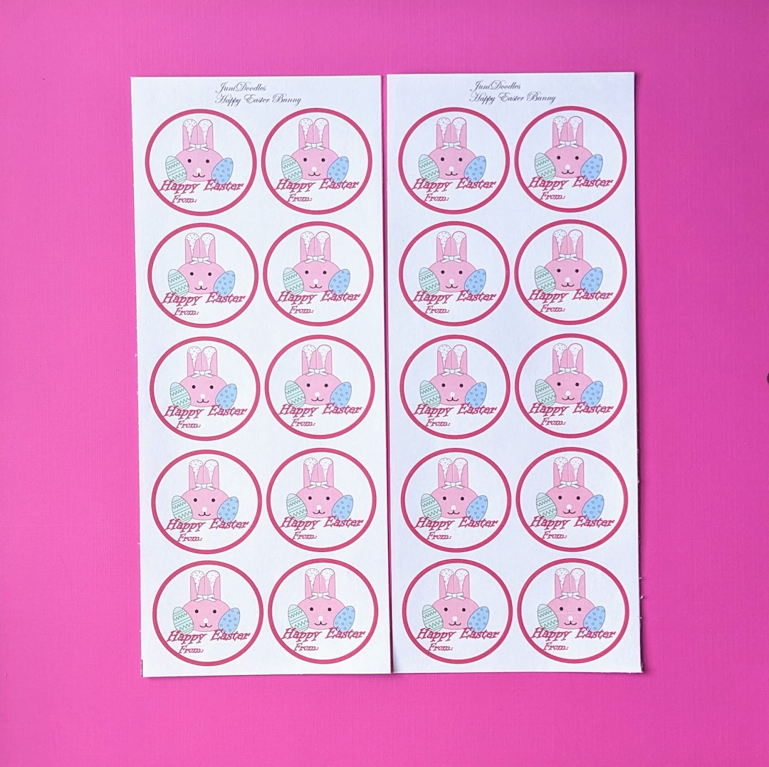 30 Labels for Easter Treat, Easter Bunny Stickers, Easter Goodie Bag ...