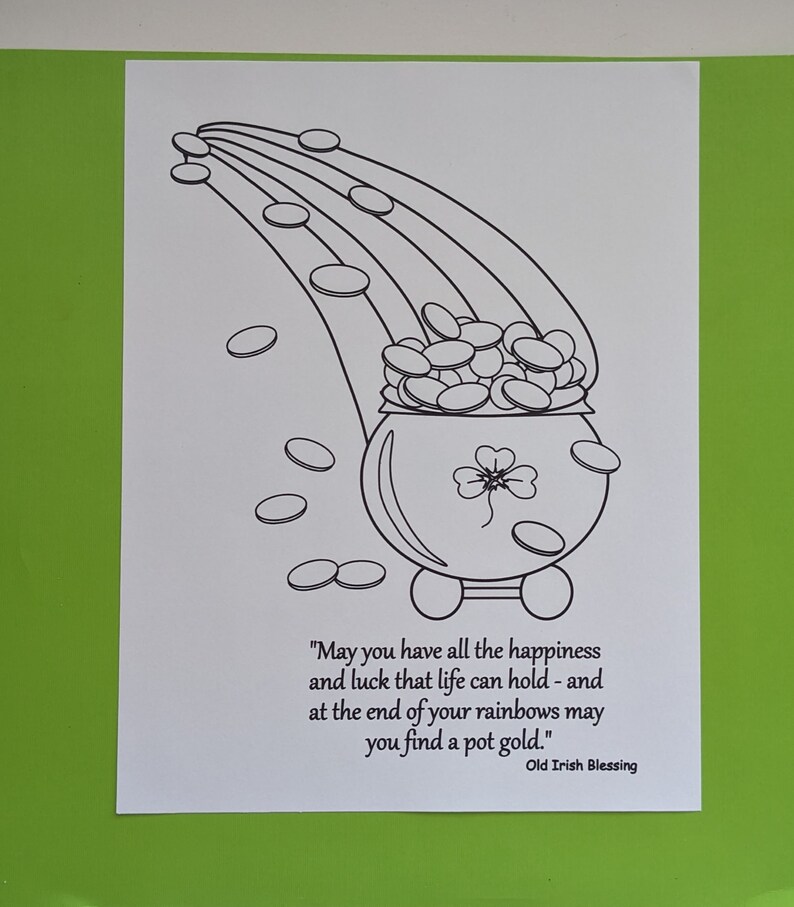 10 Printable Coloring Sheets. Activity for Children; Leprechaun Digital ...