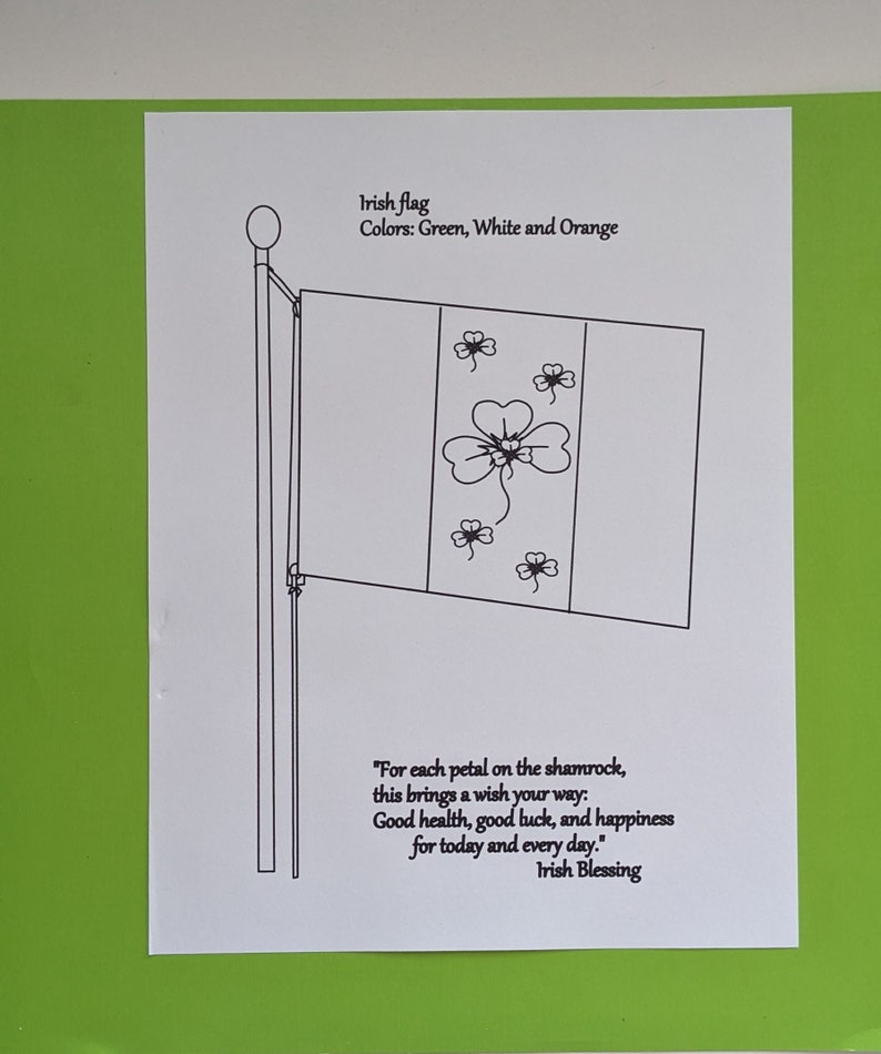 10 Printable Coloring Sheets. Activity for Children; Leprechaun Digital ...