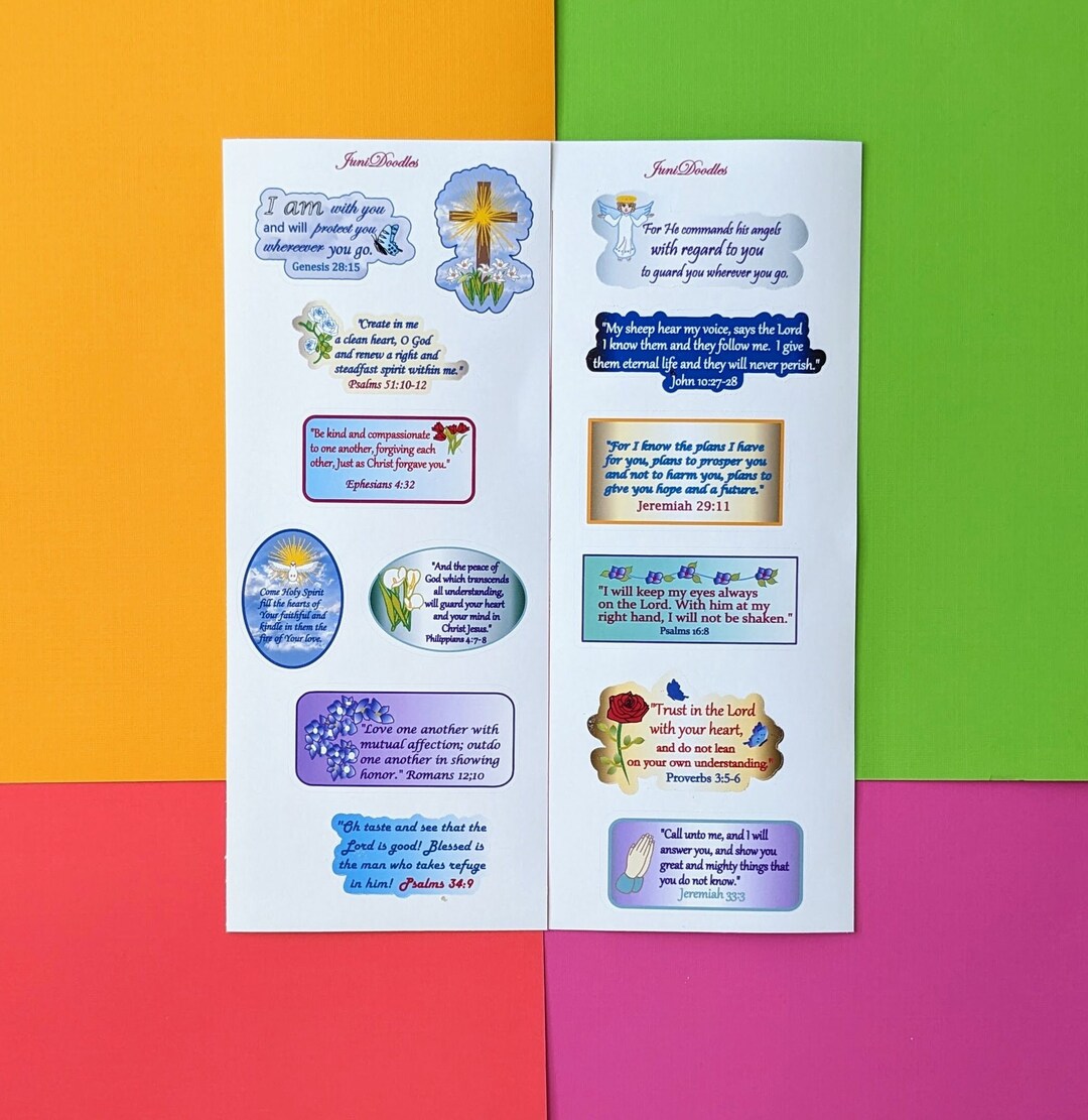Religious Sticker Sheet, Bible Verses Sticker Sheet - Etsy