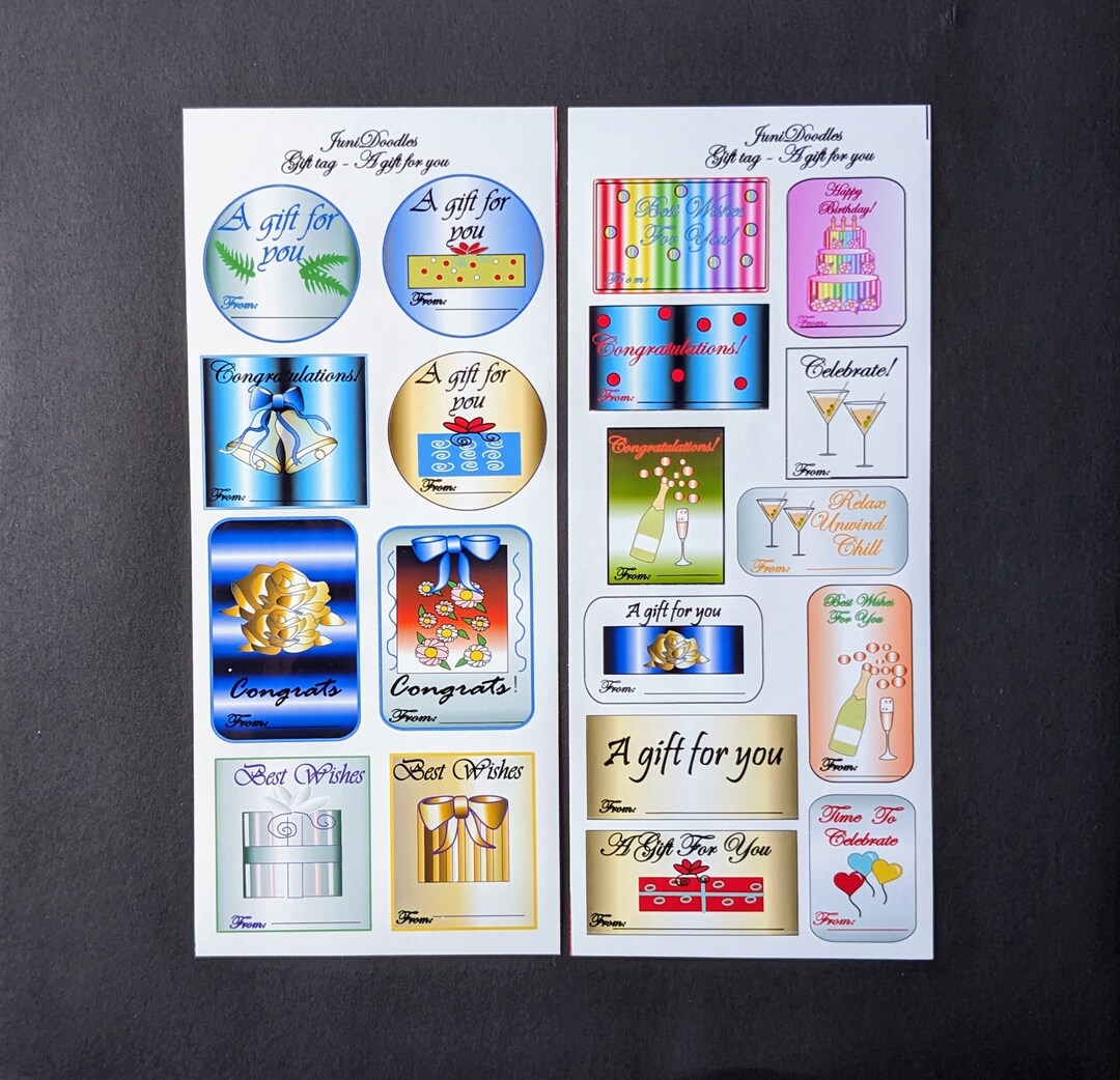 Congratulation's Stickers, Wedding Gift Stickers, Congrats Gift Tag ...