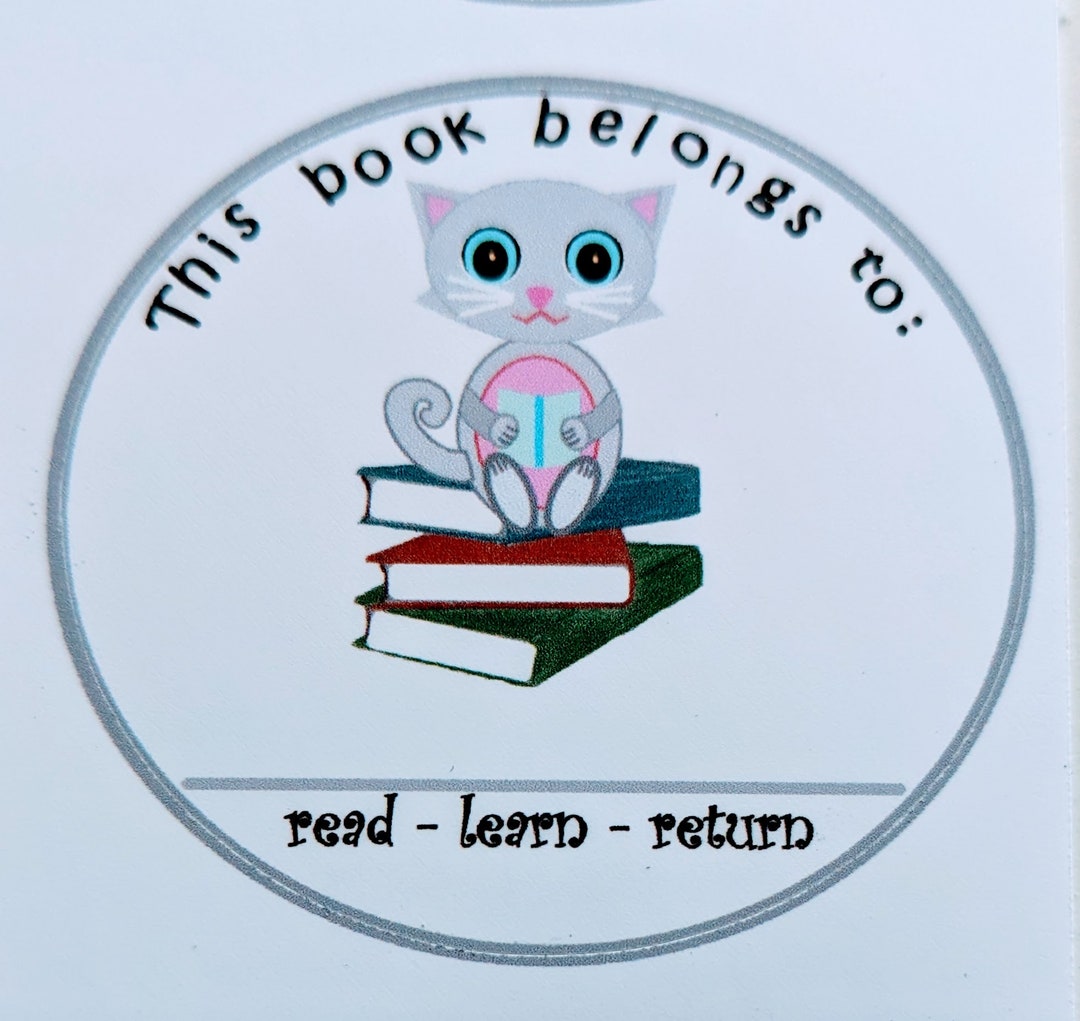 Sticker Sheet, 24 Label Stickers for Books, This Book Belongs To - Etsy