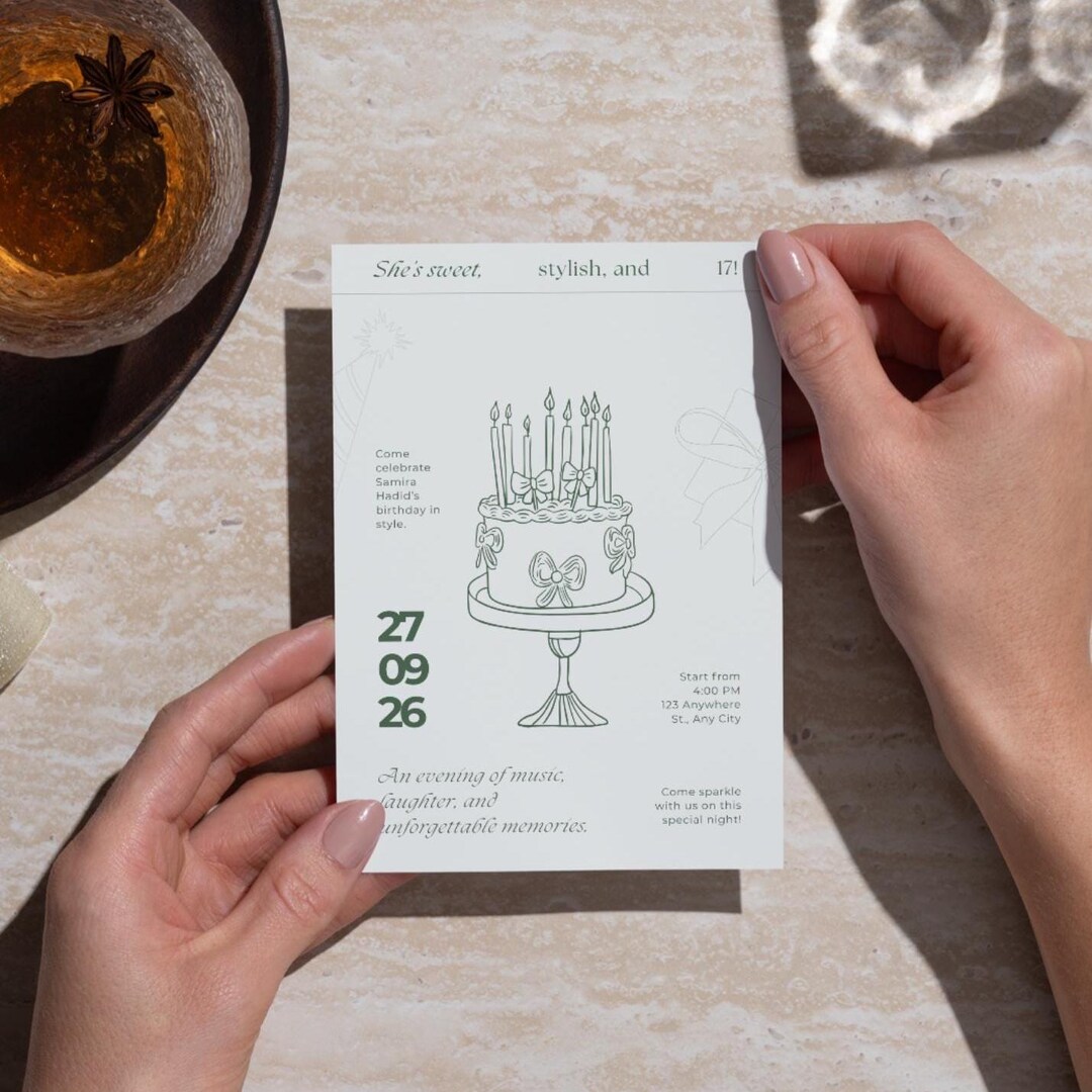 Modern Birthday Invitation Template, Editable Party Invite (digital ...