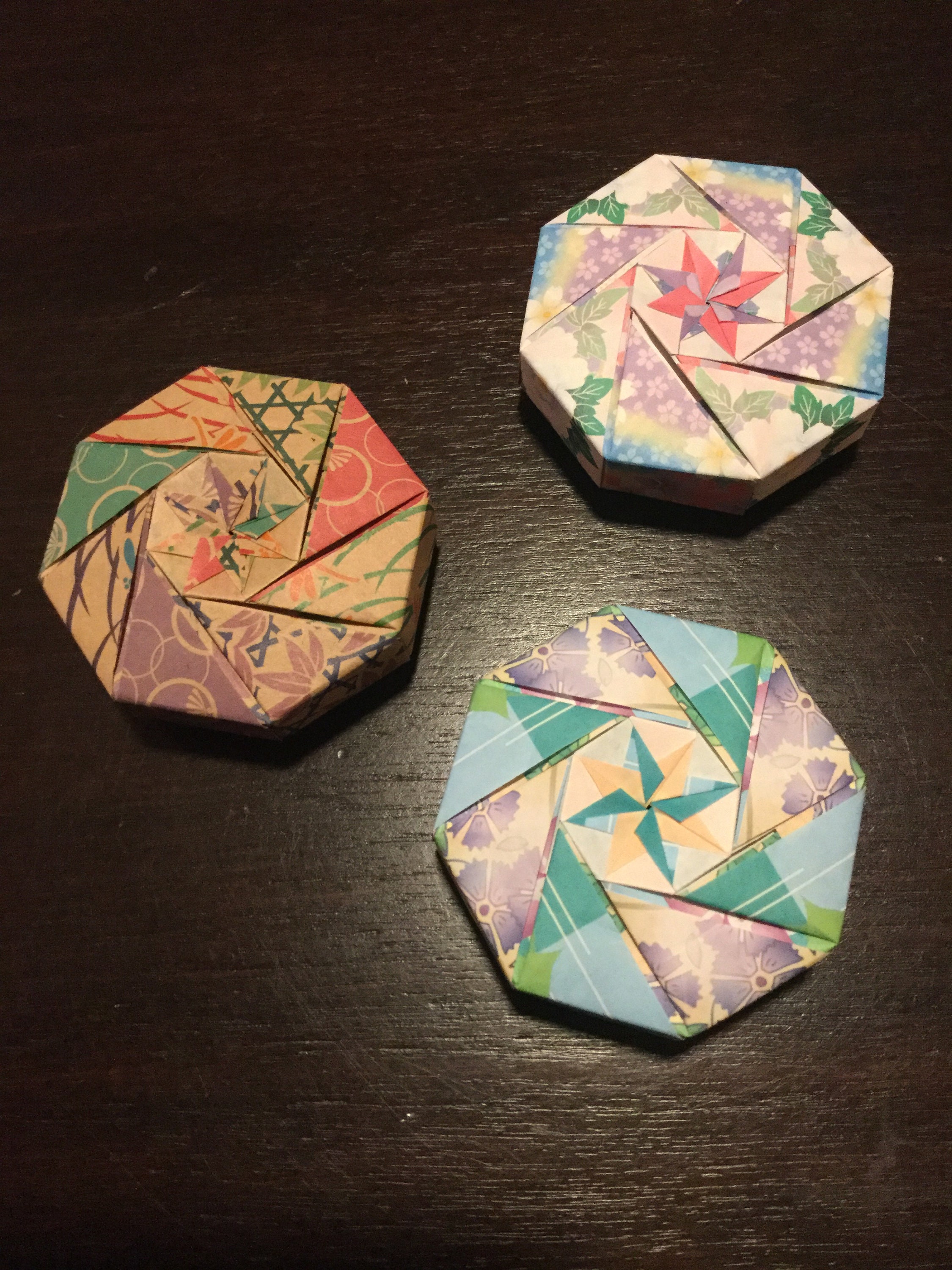 Origami Octagon Box Set of 3 Size Small - Etsy