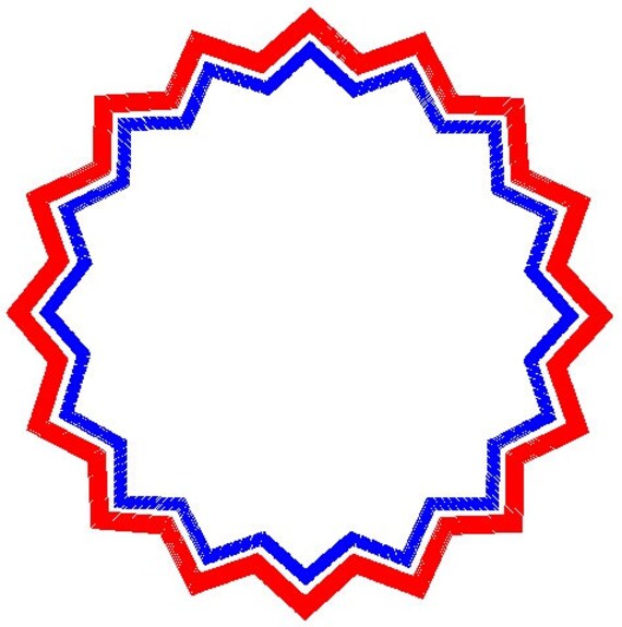 Easy Patch Border Design Double Starburst Patch Badge Design - Etsy