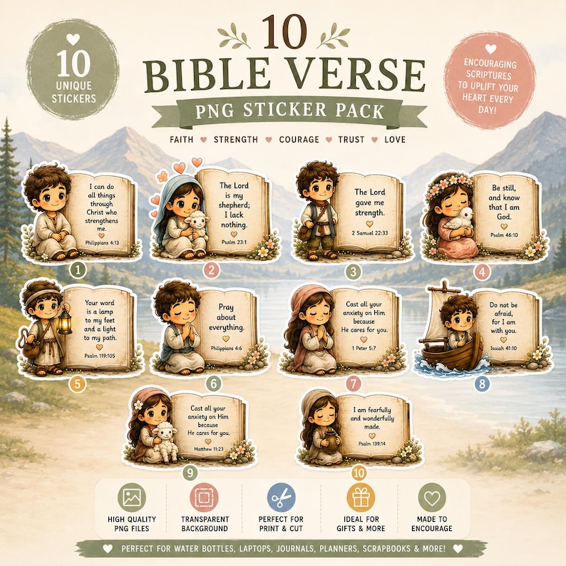 Bible Stickers Christian Faith Scripture Quotes Religious Bible ...