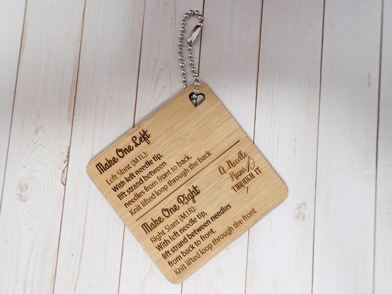 Make 1 Left Make 1 Right Help Tag Increase Instruction Tag - Etsy