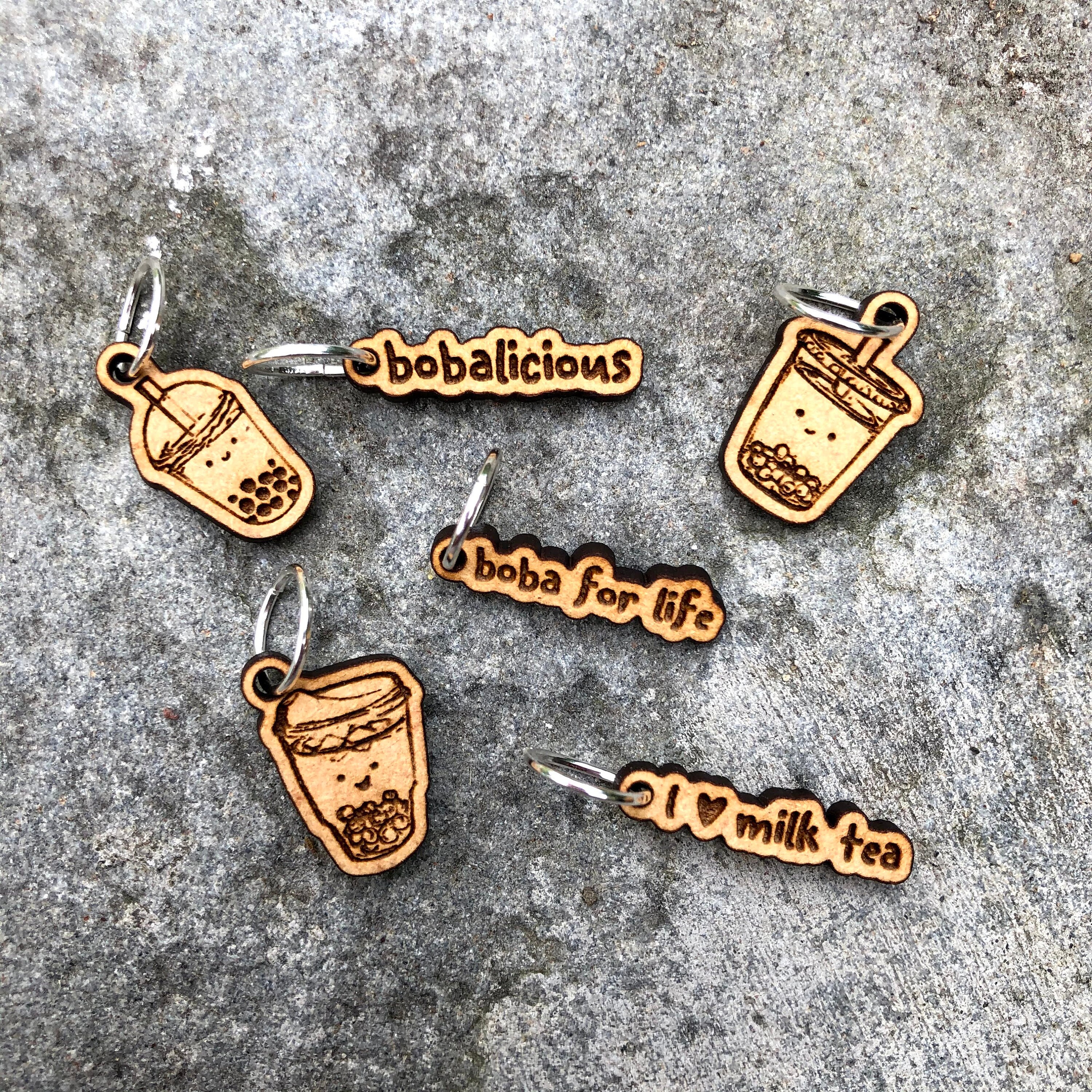 Boba Milk Tea Knitting Stitch Markers, Kawaii Boba Crochet Stitch ...