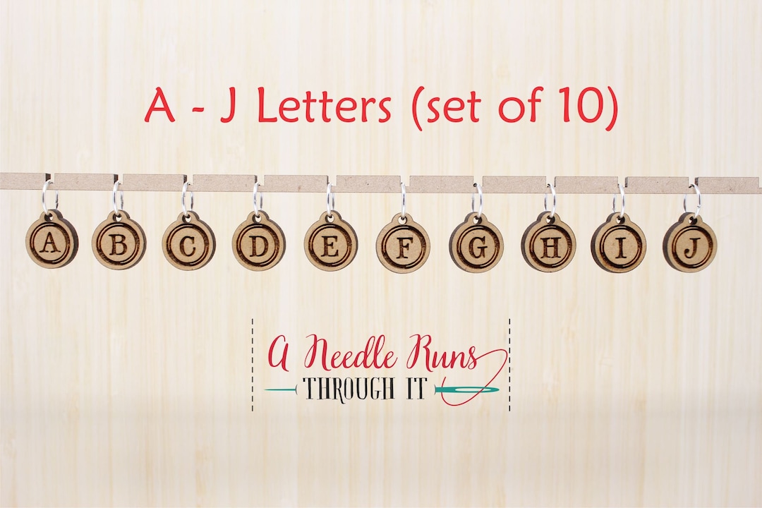 A Through J Letters Stitch Markers. Winters Beach Cardi Stitch Marker ...