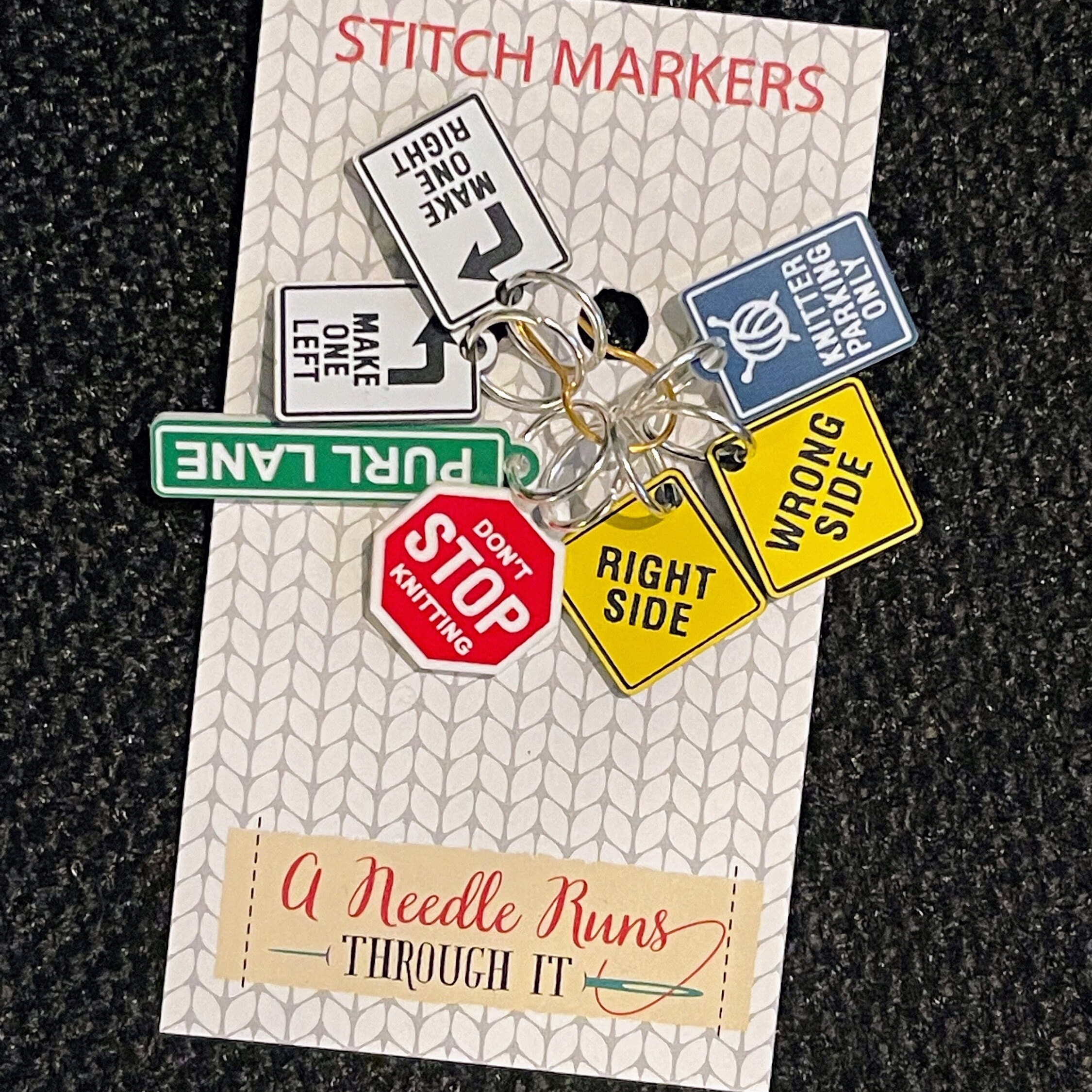 Knitting Traffic Signs - Stitch Markers (set of 7) - Etsy