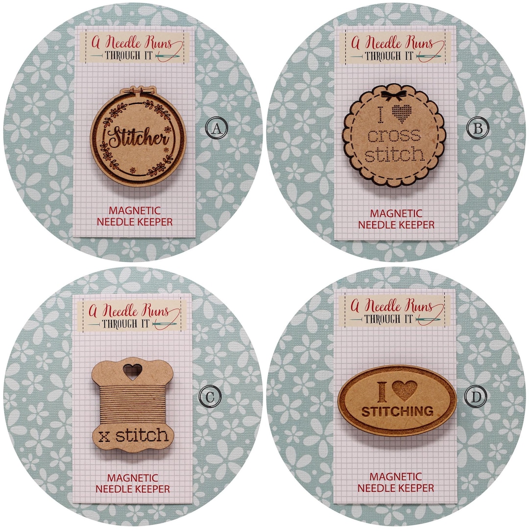 Cross Stitch Needle Minder, Cute Stitcher Needleminder,wood Magnetic ...