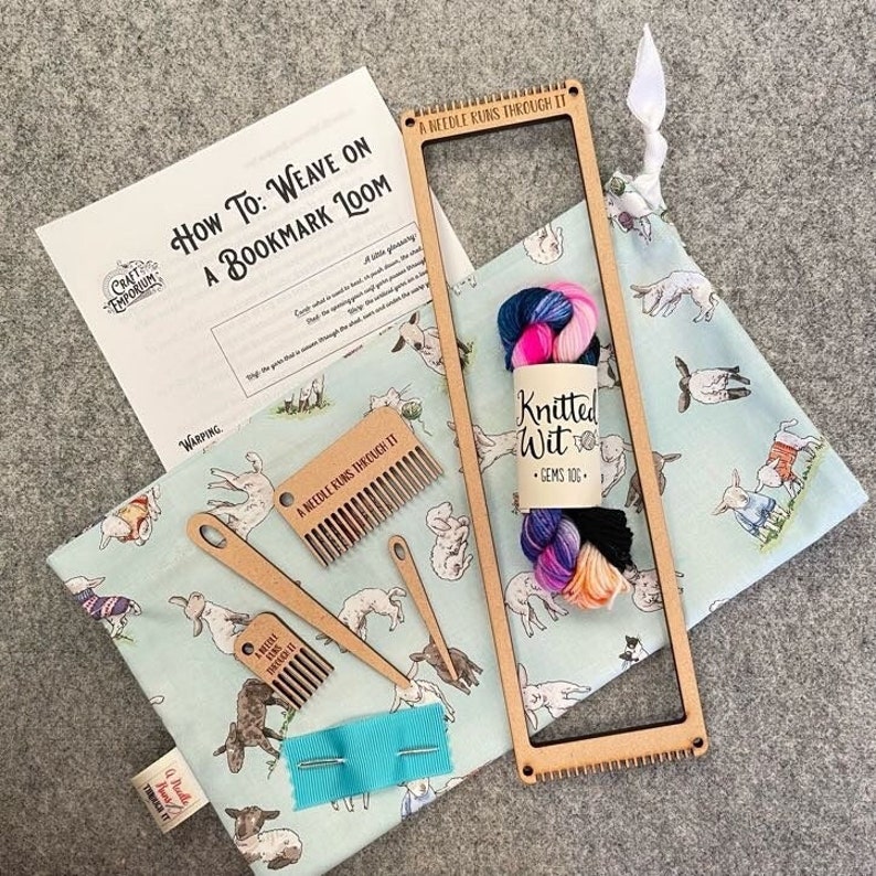 Bookmark/bracelet Loom Kit Small Loom Craft Kit Weaving - Etsy