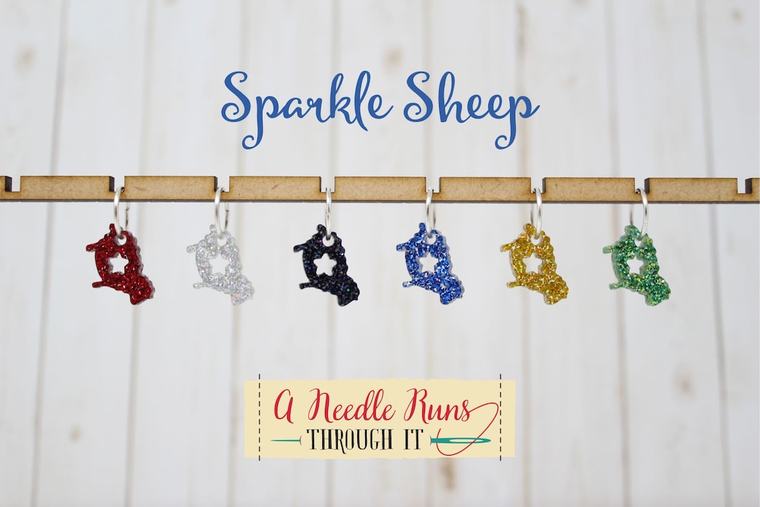 Sparkle Sheep Stitch Markers for Knitting or Crochet, Cute Sheep ...