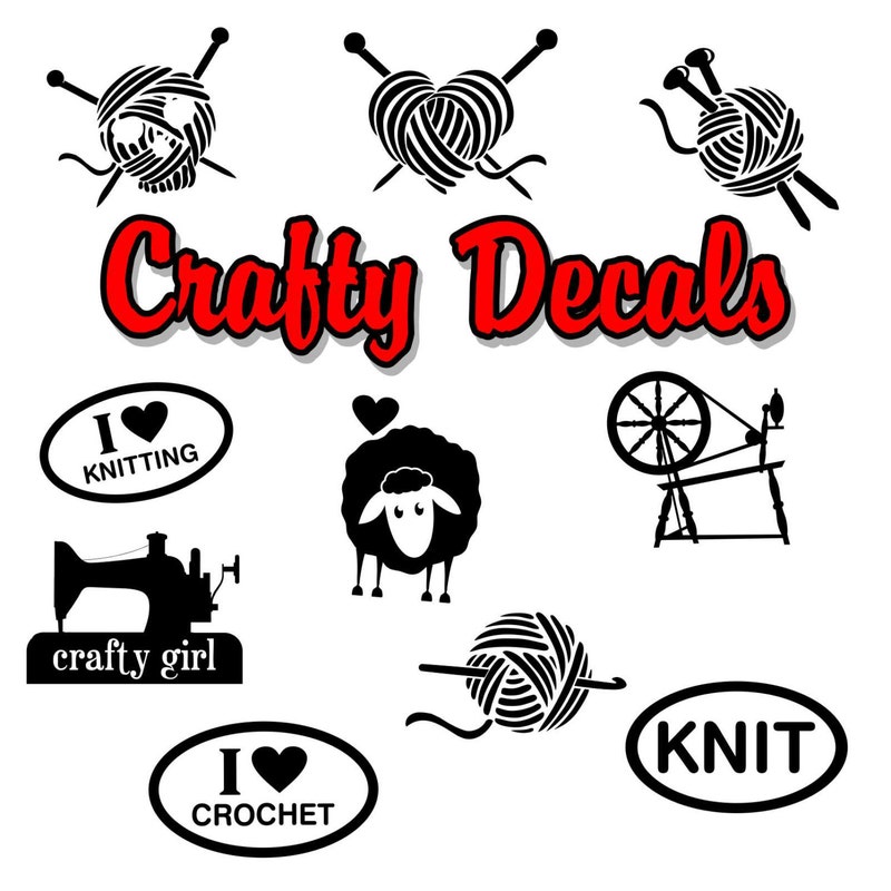 Knitting Vinyl Decal - Etsy