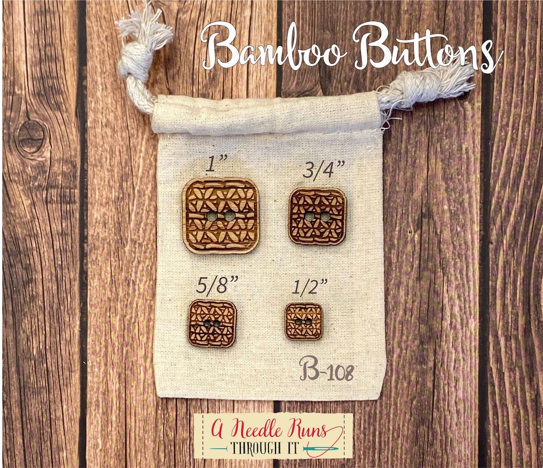 B-108 Wood Bamboo Buttons, Buttons for Knits, Knitting and Crochet ...
