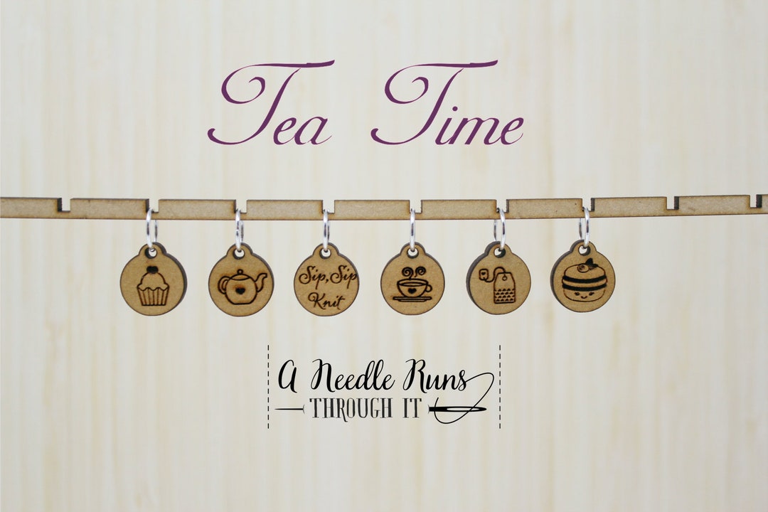 Tea Set Stitch Markers Set, Tea Lover, Knitter Gift. Cupcake Stitch ...