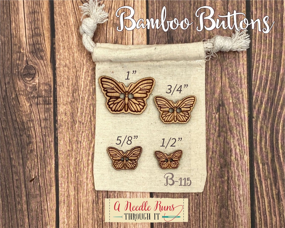 B-115 Wood Bamboo Buttons, Buttons for Knits, Knitting and Crochet ...