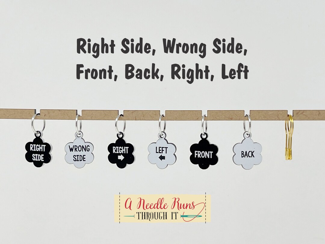 Right Side, Wrong Side Stitch Marker Set. Front Back Knitting Markers ...