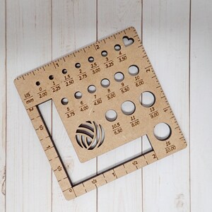 Combination Knitting Needle Gauge, Small Needle Gauge. Gauge Swatch ...