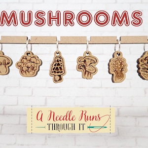 Mushroom Stitch Marker Set, Forest Mushrooms Progress Keepers, Knitting ...