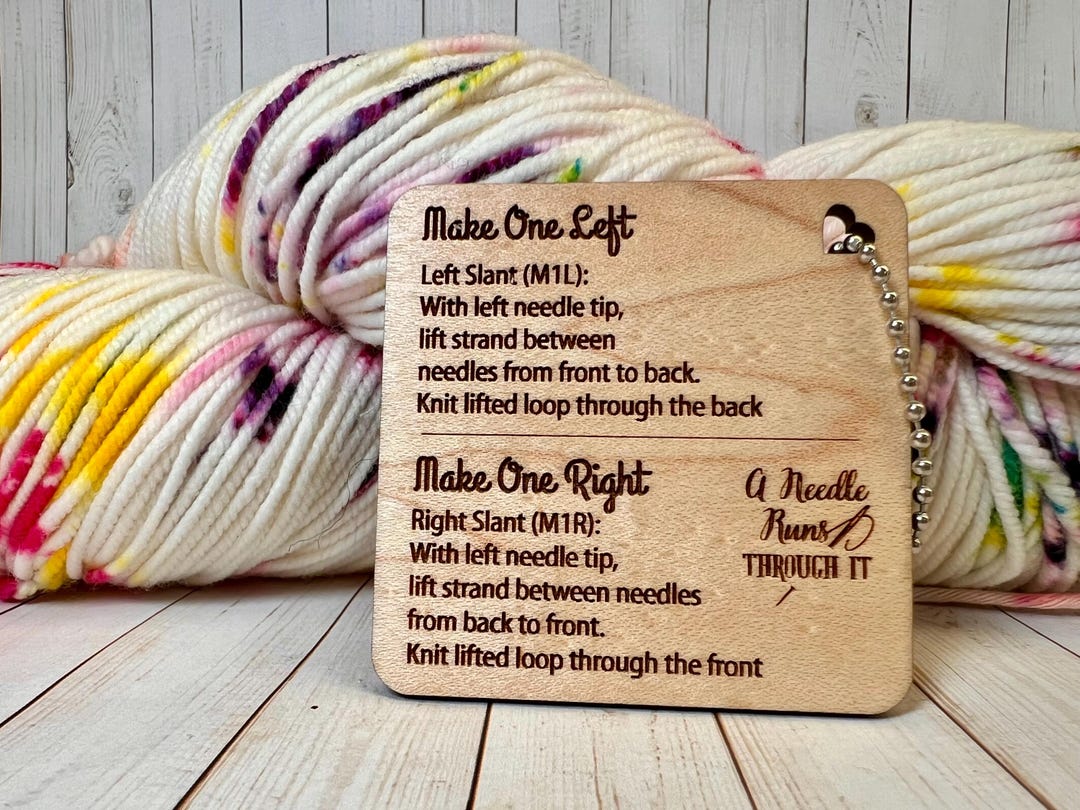 Make 1 Left, Make 1 Right Help Tag, Increase Instruction Tag, Sweater ...