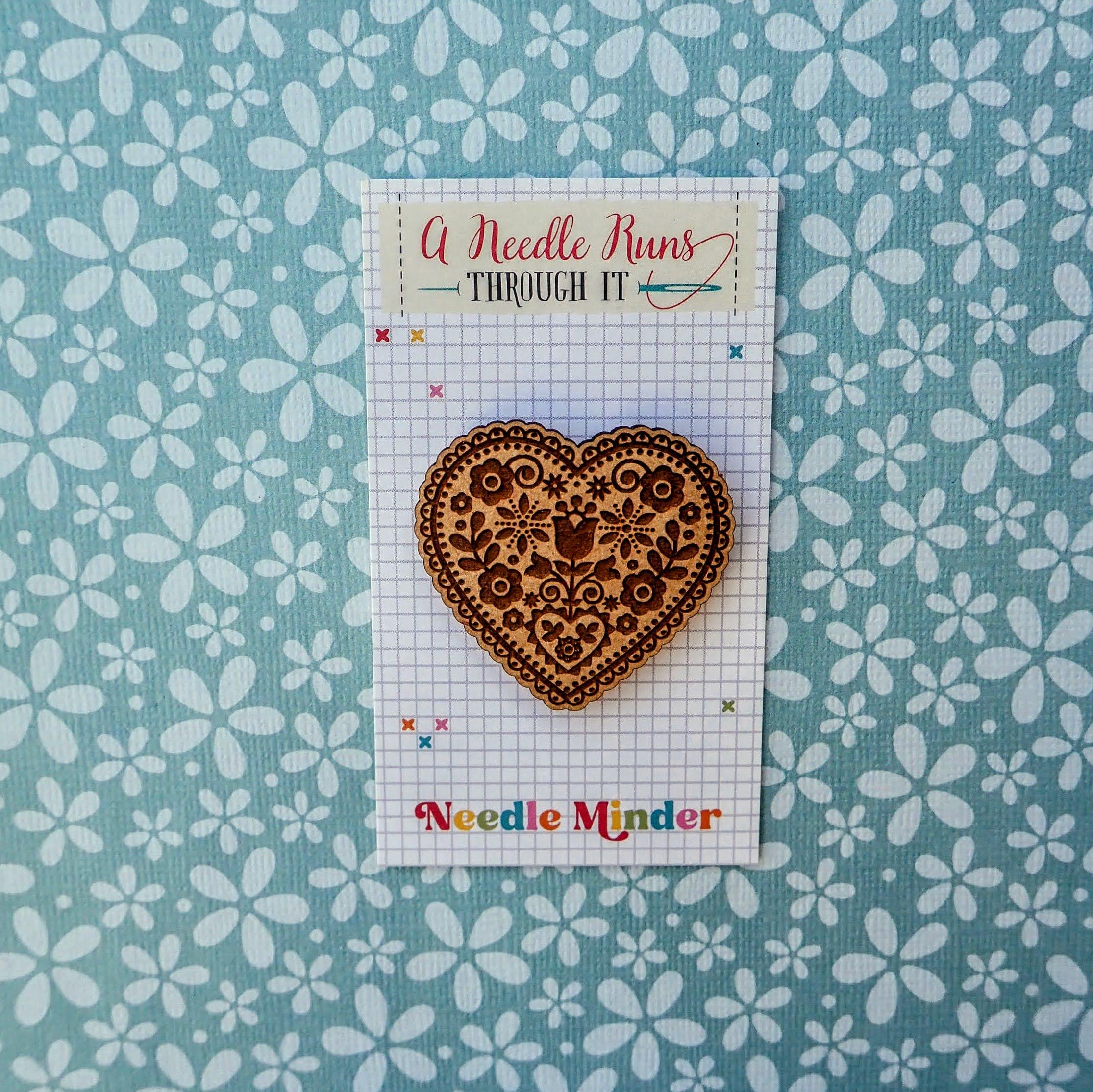 Heart Needle Minder: Wooden Magnetic Needle Keeper for Embroidery - Etsy