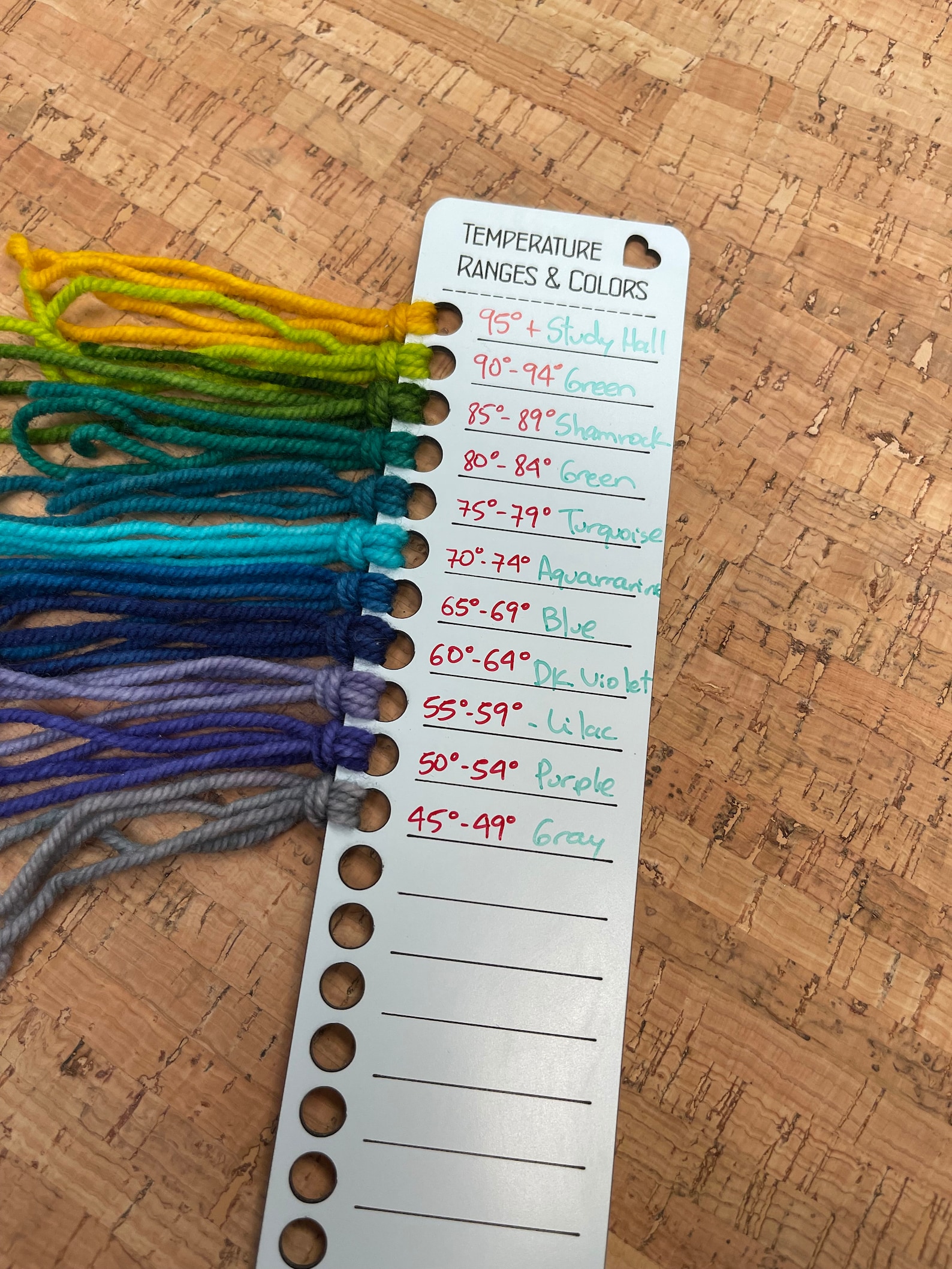 Temperature Blanket Reusable Color Chart. Erasable Swatch - Etsy