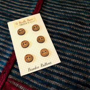 B-108 Wood Bamboo Buttons, Buttons for Knits, Knitting and Crochet ...