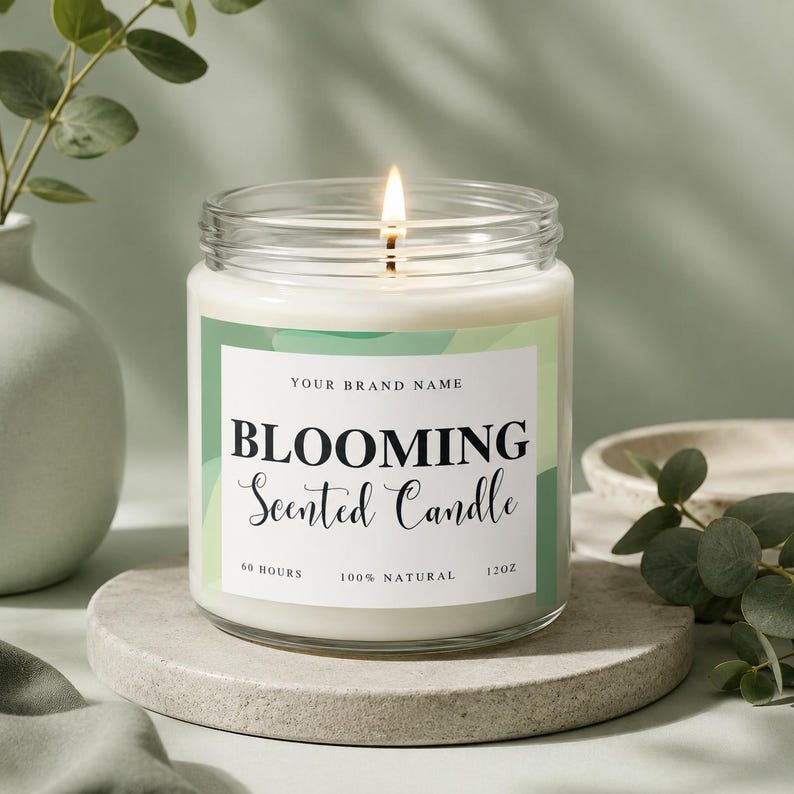Editable Candle Label Template Canva | 7 Different Color Variations, 3 ...