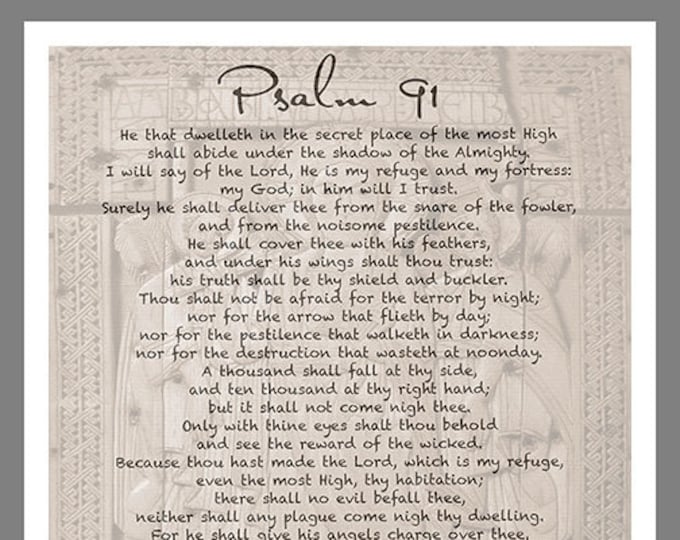 Psalm 91 Canvas. Bible Art "psalm 91" Scripture Wall Art, Wisdom ...