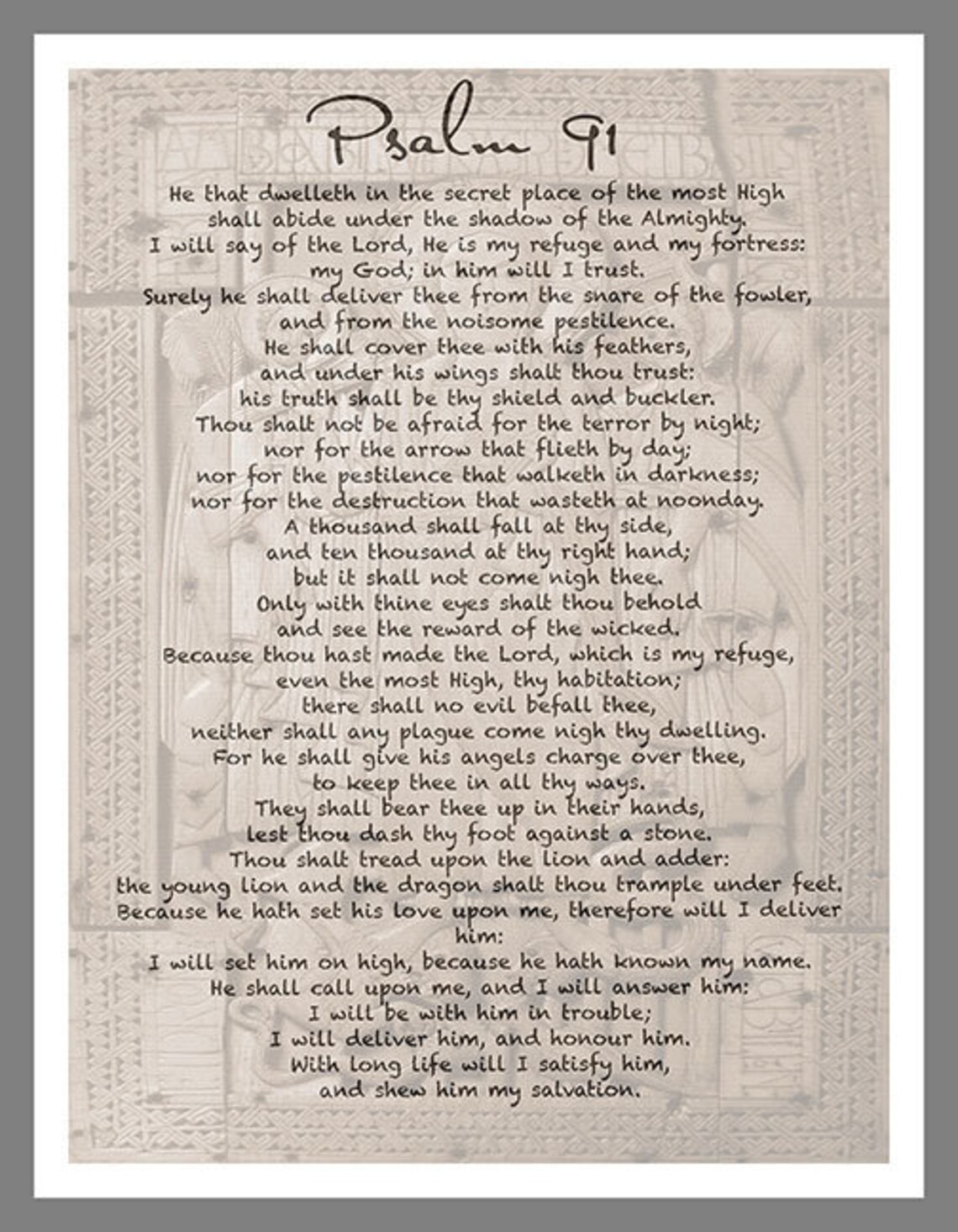 Psalm 91 Canvas. Bible Art "psalm 91" Scripture Wall Art, Wisdom ...