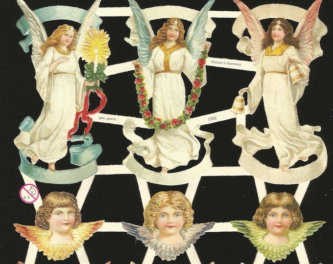 German Vintage Style Embossed Scrap Die Cut Relief Angel - Etsy