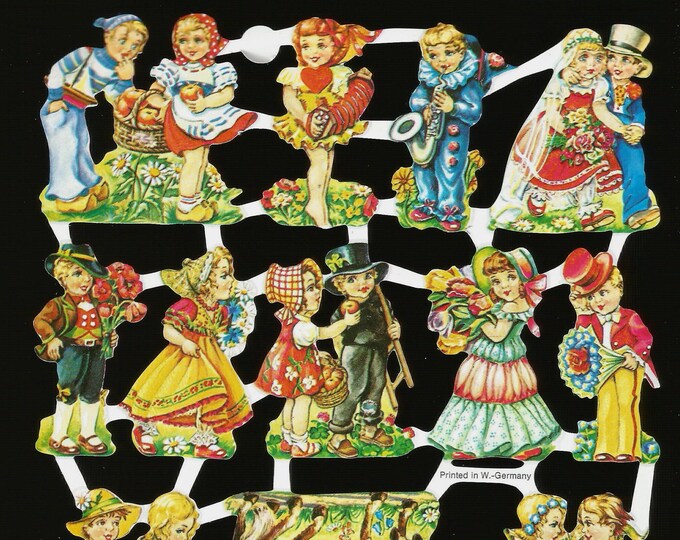 German Embossed Vintage Style Scrap Die Cut Colorful - Etsy
