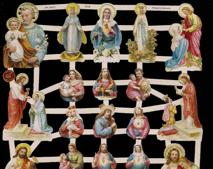 German Embossed Vintage Style Scrap Die Cut Relief Christmas Easter ...