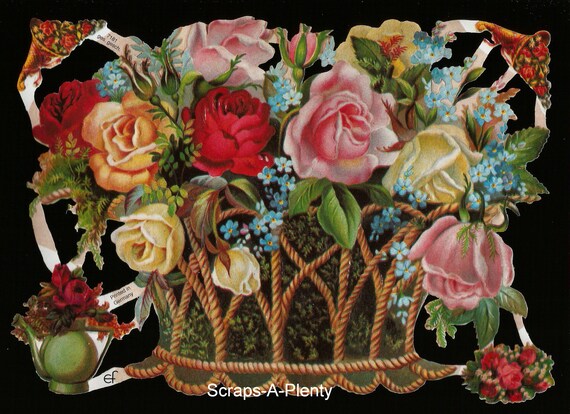 German Embossed Vintage Style Scrap Die Cut Relief Bold | Etsy