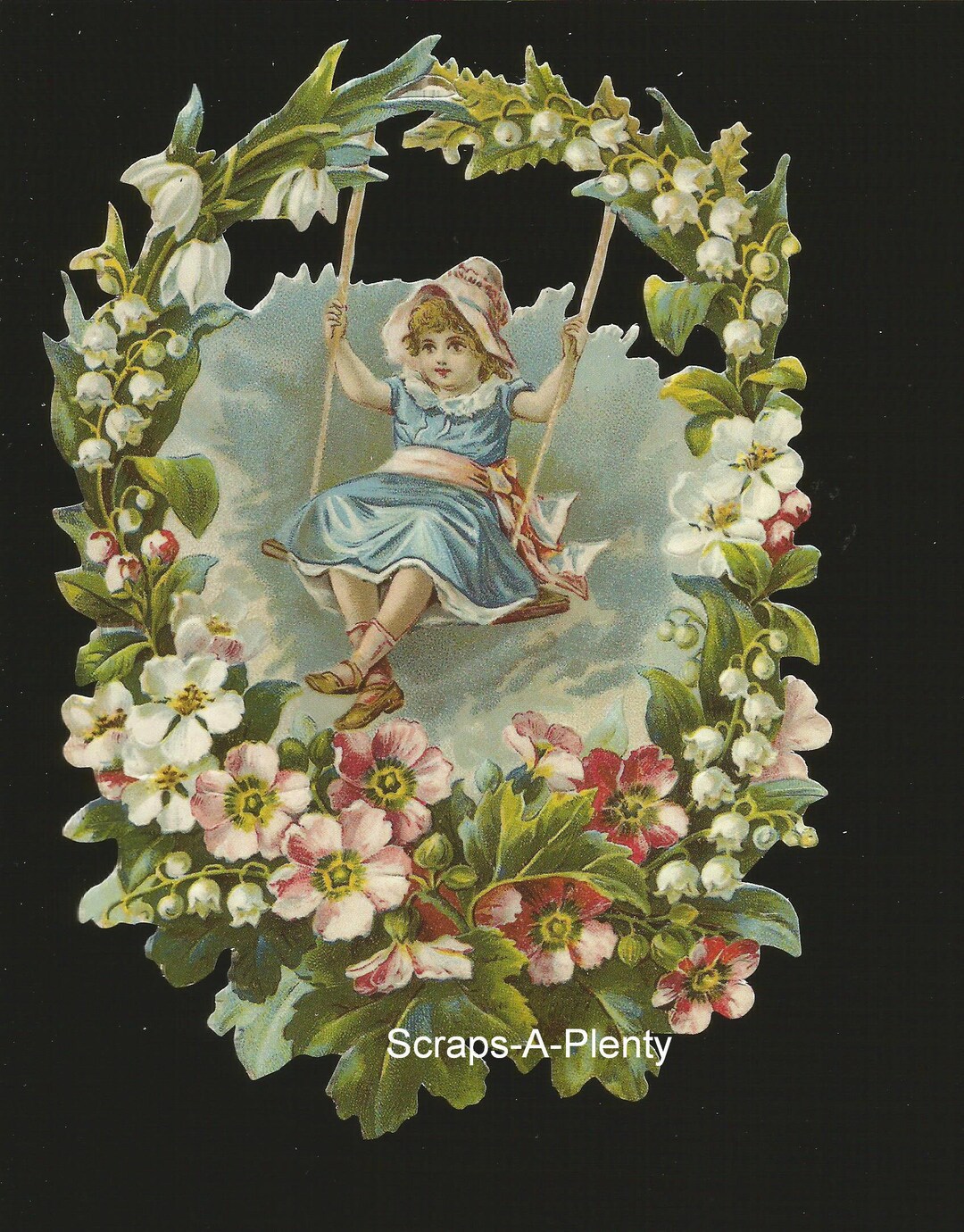 German Embossed Paper Vintage Style Scrap Die Cut - Large Child ...