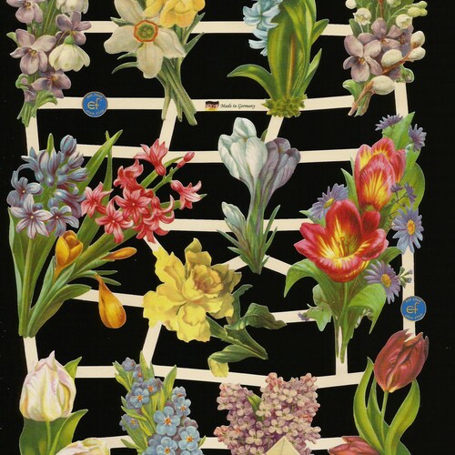 German Embossed Vintage Style Scrap Die Cut Relief Colorful - Etsy