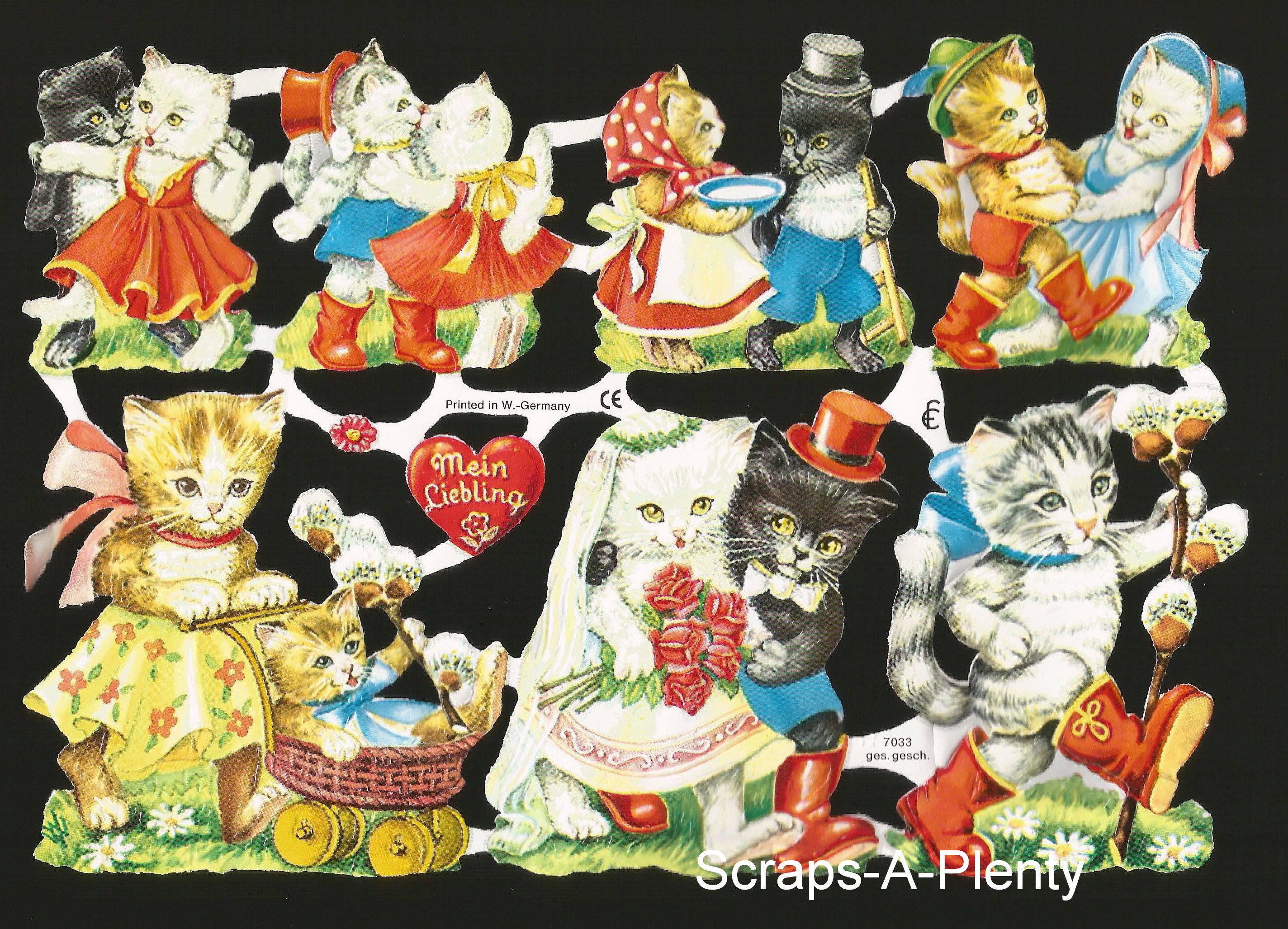 German Embossed Vintage Style Scrap Die Cut Relief Cartoon - Etsy