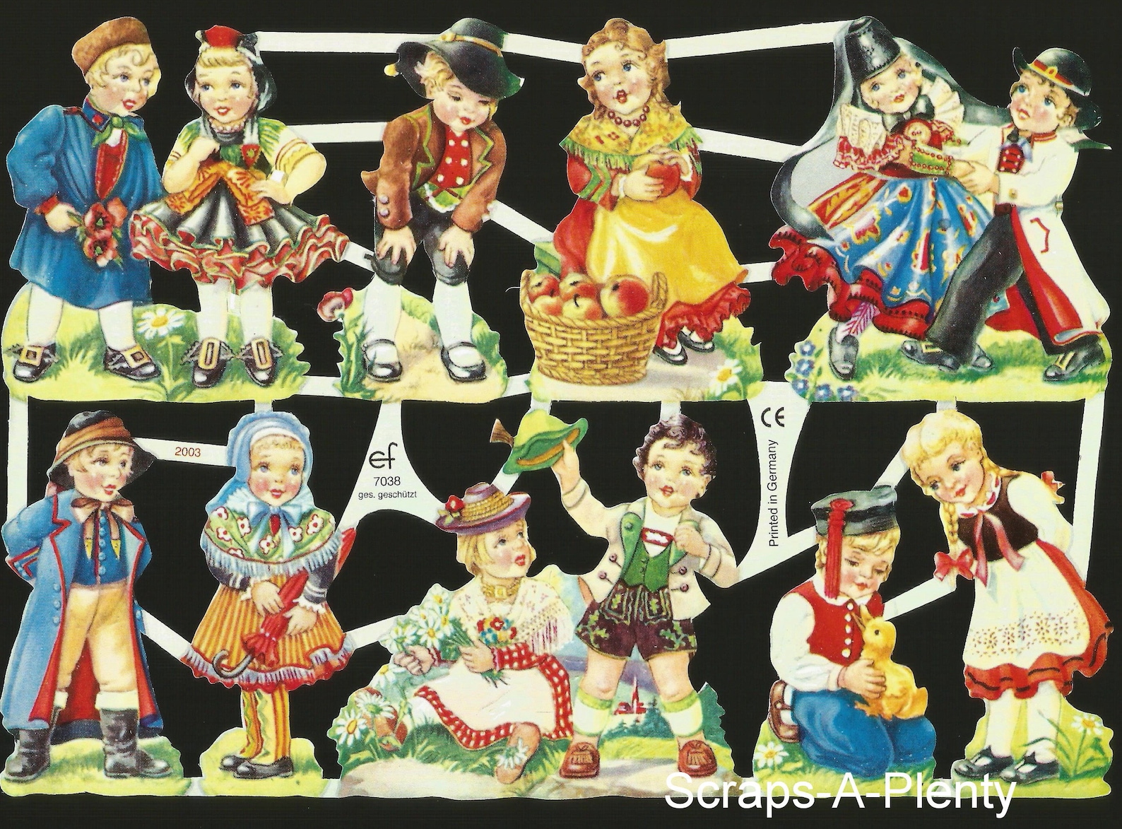 German Embossed Vintage Style Scrap Die Cut Various Nation - Etsy