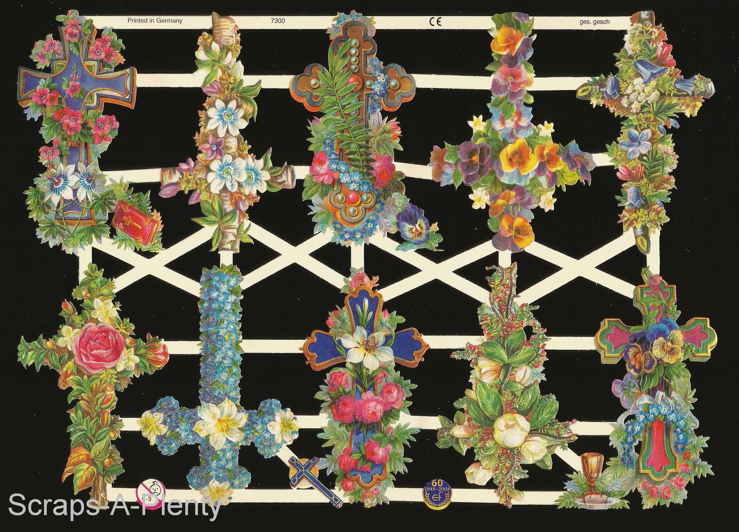 German Embossed Vintage Style Scrap Die Cut Relief - Easter Christmas ...