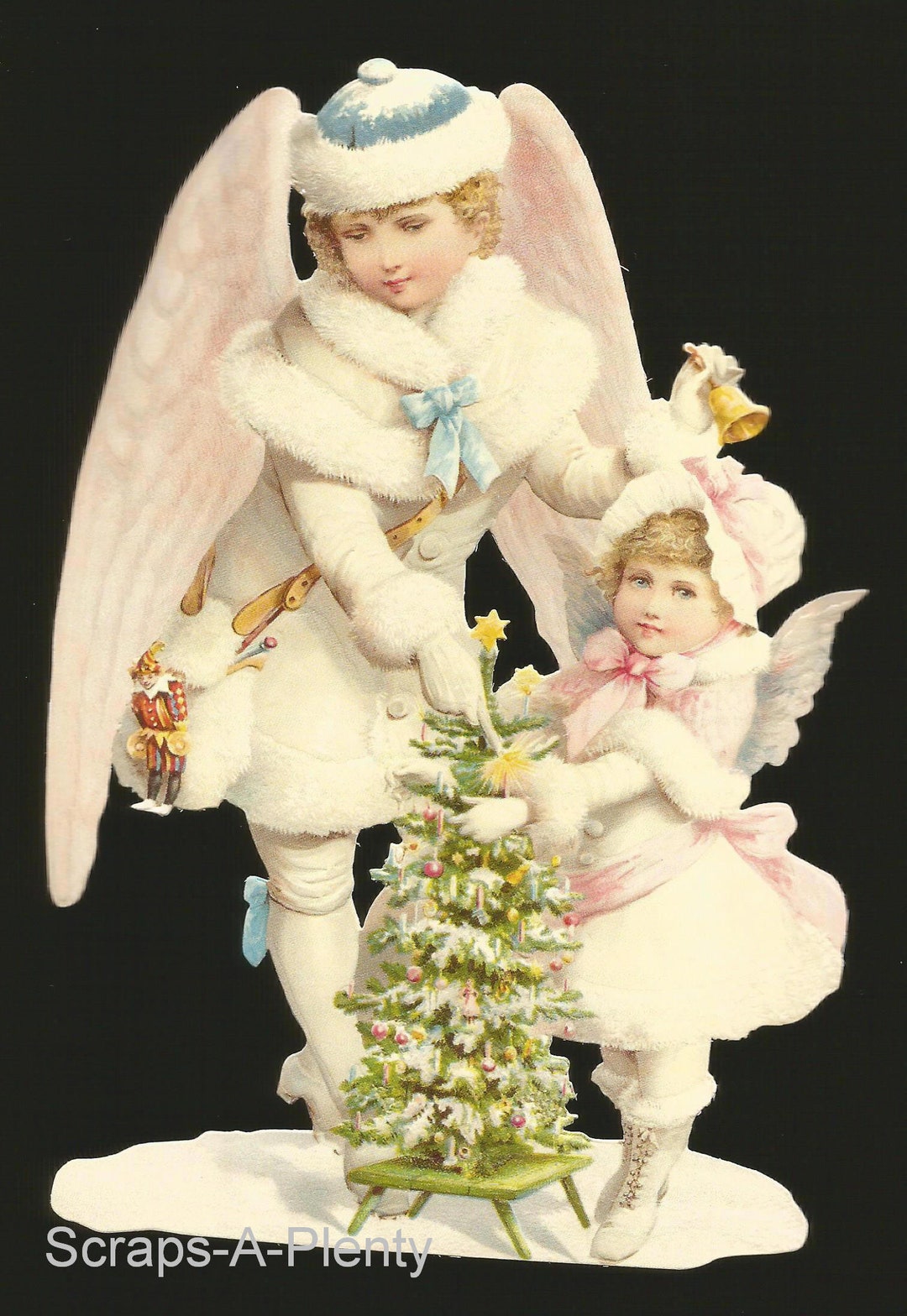 German Embossed Vintage Style Scrap Die Cut Relief -large Christmas ...