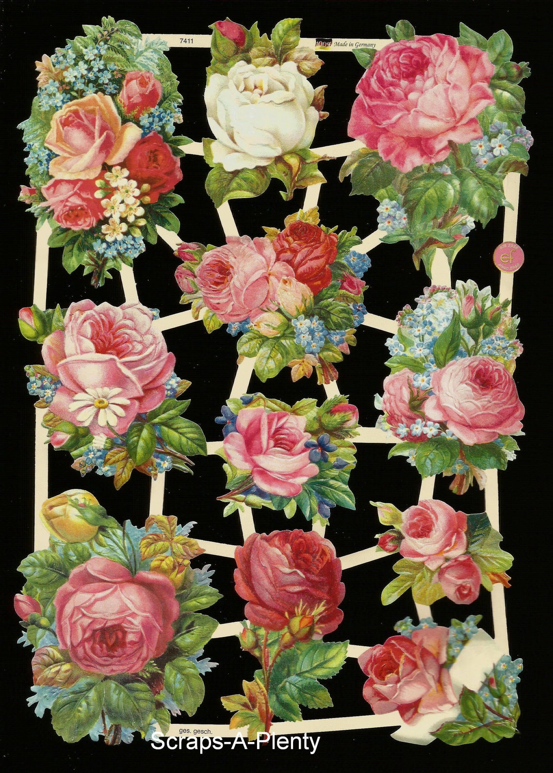 German Embossed Vintage Style Scrap Die Cut Relief Colorful - Etsy