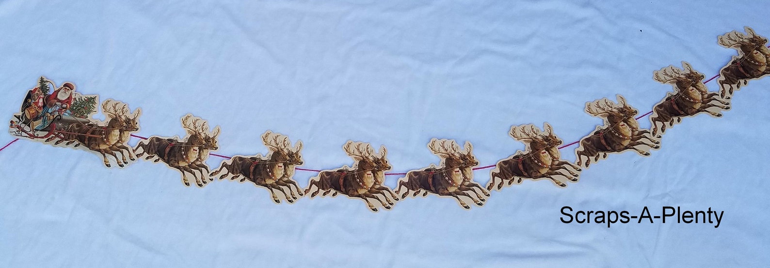 Mamelok Frieze Garland Vintage Style 10 Die Cut Christmas Santa, Toys ...