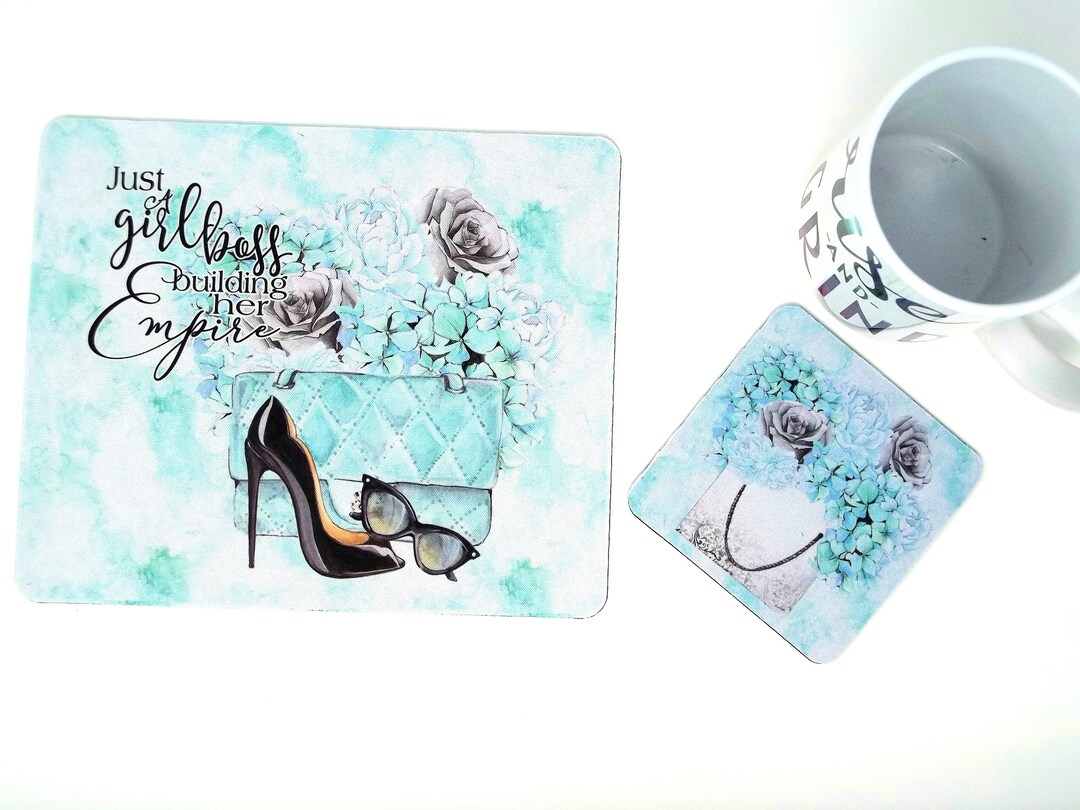 Boss Lady Mouse Pad & Coaster Set: Sublimated Desk Decor - Etsy