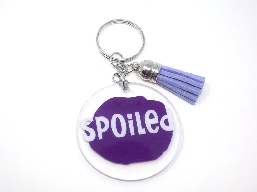 Acrylic Keychain Purple Round 2 Inch Keychain Spoiled Keychain Lavender ...