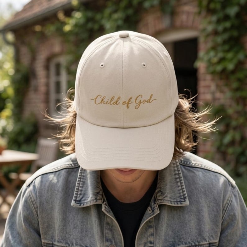 Child of God Embroidered Dad Hat | Sand Cotton Twill Faith Cap - Etsy