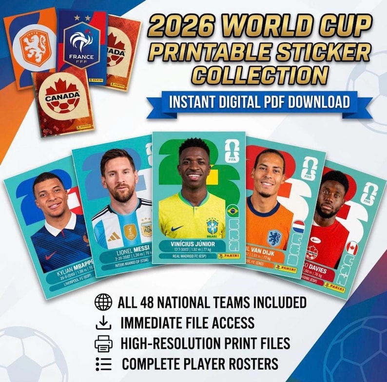 2026 World Cup Sticker Album in PDF, 48 Teams + Over 960 Stickers - Etsy UK