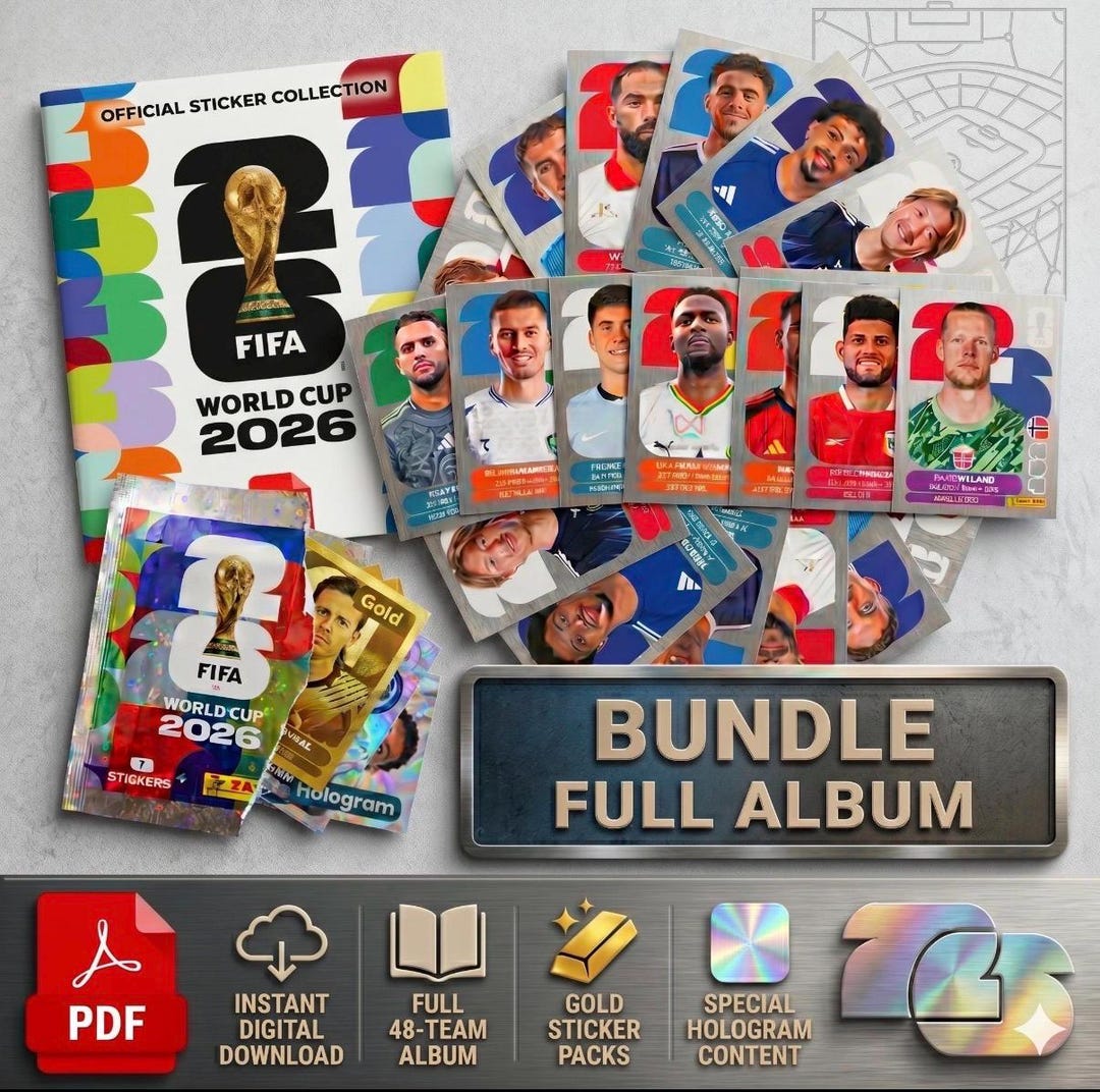 2026 World Cup Sticker Album in PDF, 48 Teams + Over 960 Stickers - Etsy UK