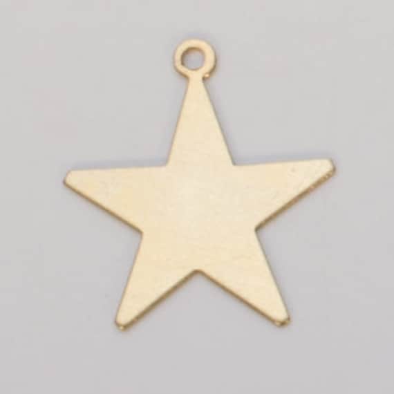 Brass Star With Ring 1 Inch 5 Pointed 24ga PKG of 6 Great | Etsy